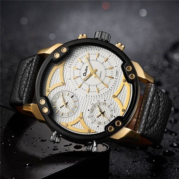 Accessories | New Mens Big Face Three Time Analog Sports Watch | Poshmark